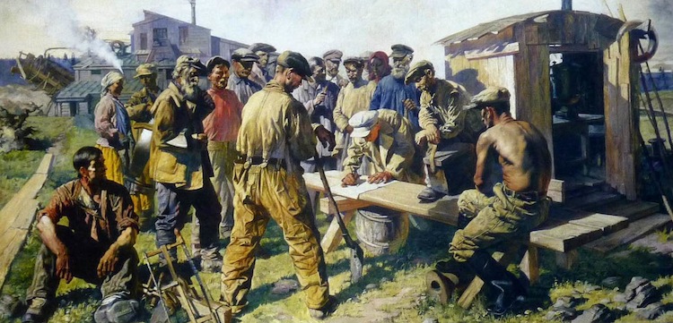 Aleksandr Iakovlev, “Gold-Diggers writing a letter to the Creator of ...
